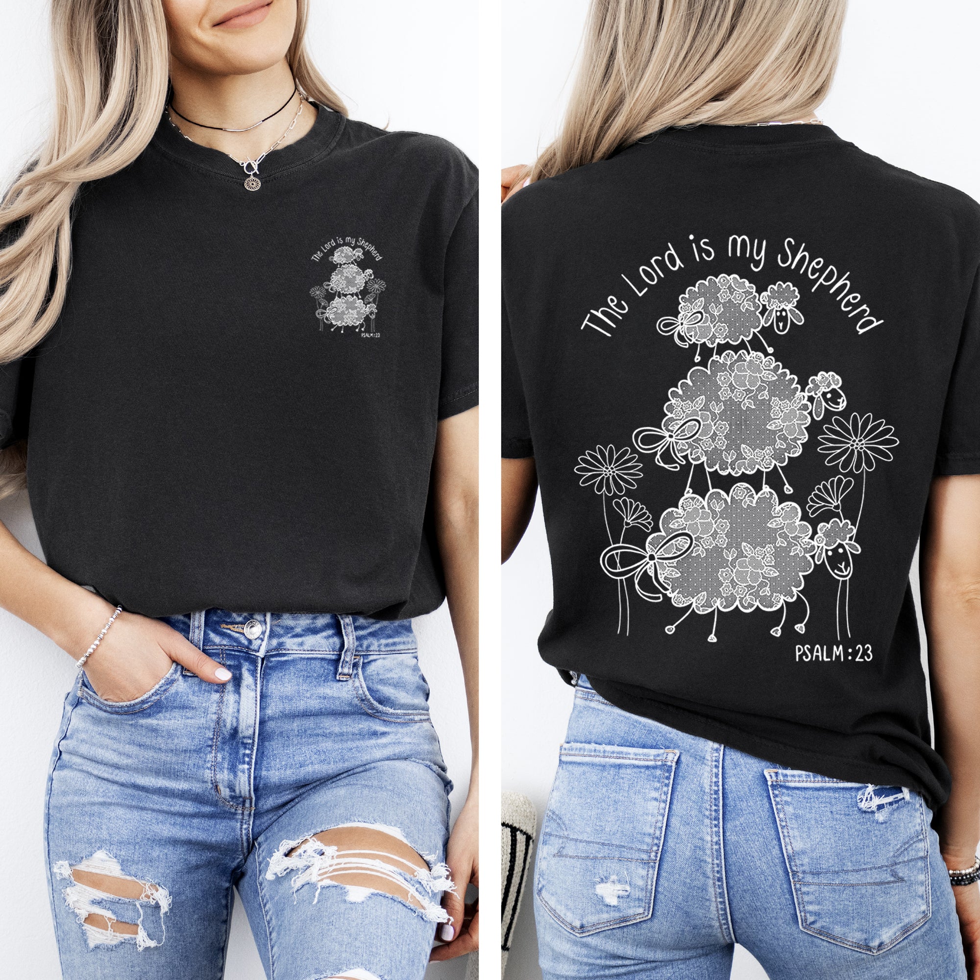 The Lord Is My Shepherd, Adorable Lace Sheep Tshirt | Refinery Number One