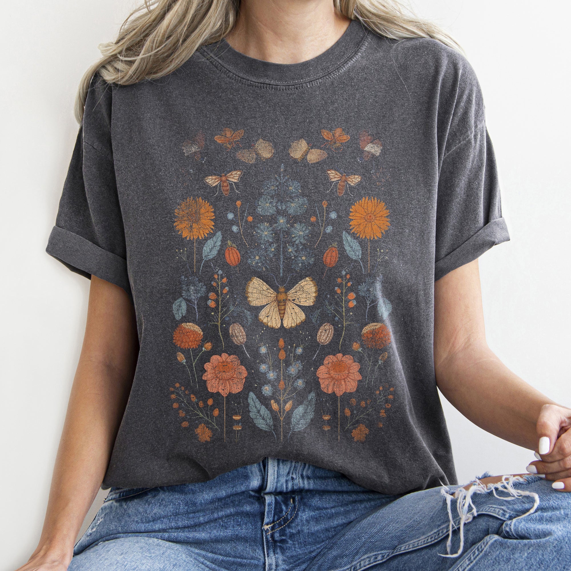 Bohemian Garden Moth Comfort Colors Tshirt | Refinery Number One
