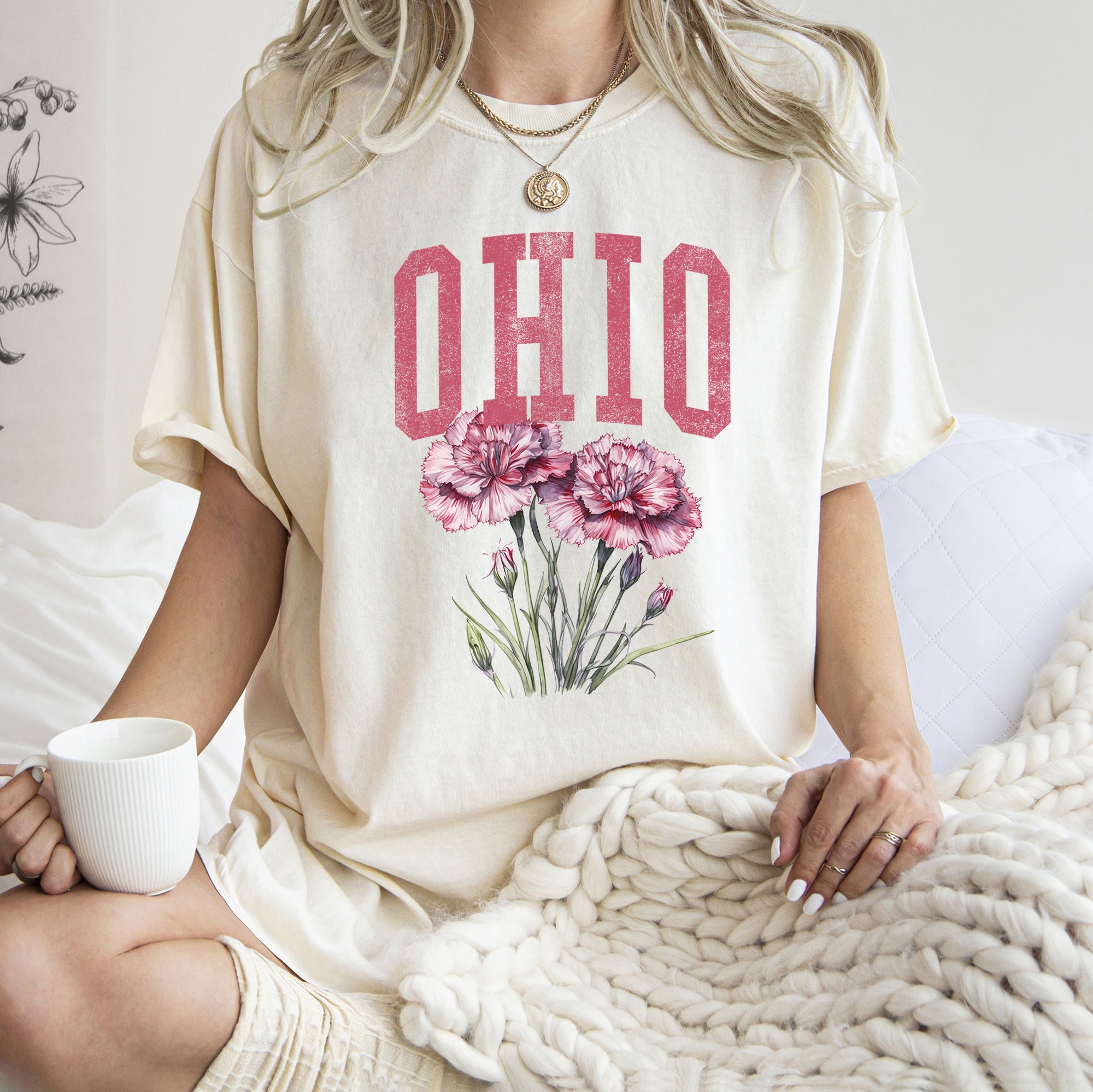 Ohio State Flower Comfort Colors Tshirt | Refinery Number One