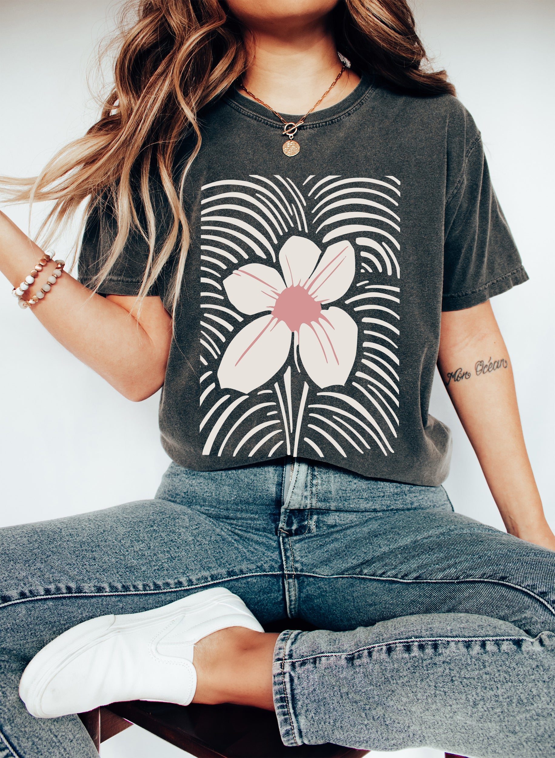 Boho Chic Floral Print Comfort Colors Tshirt | Refinery Number One